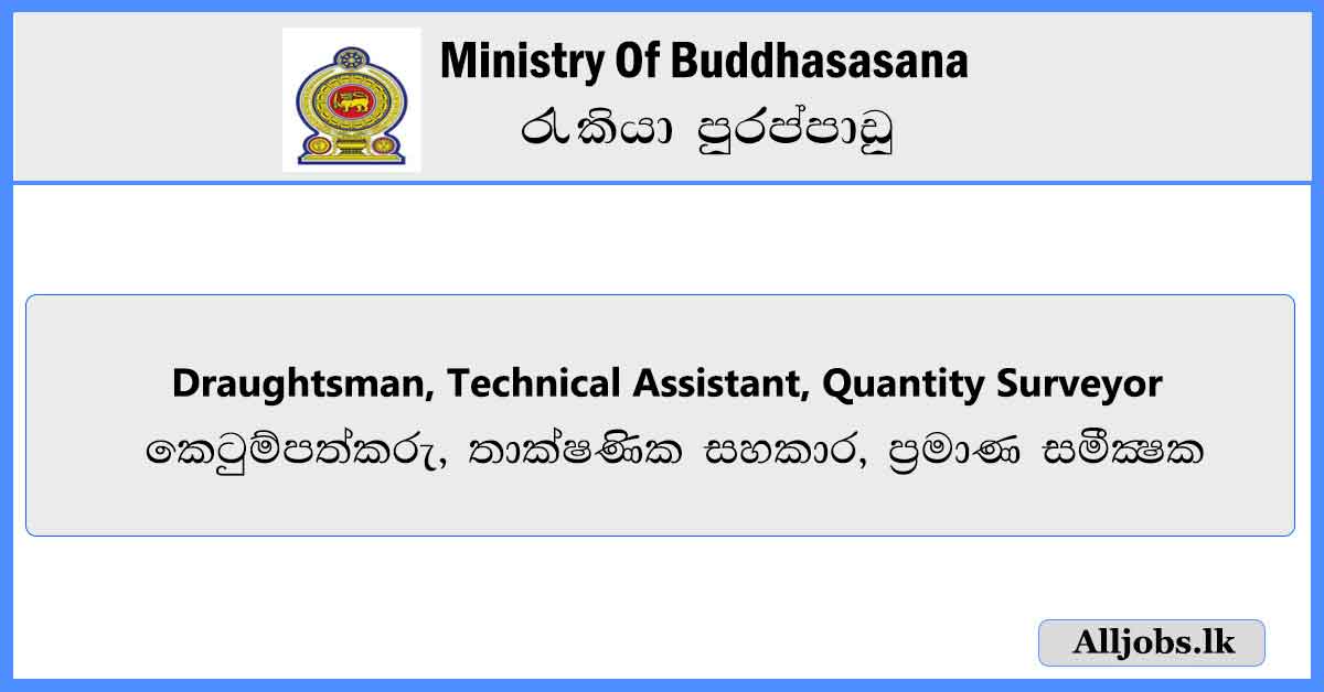Technical Assistant - Quantity Surveyor - Draughtsman - Ministry Of ...